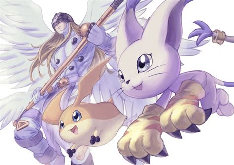 Tailmon Patamon And Angemon Digimon Drawn By Takeuchi Rtakeuchi Danbooru