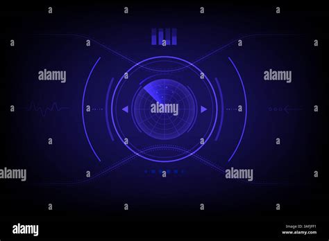 Abstract Technology Concept Digital Realistic Radar Screen And Targets Vector Illustration