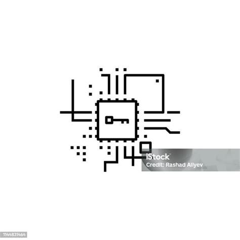 암호 해킹 키 전원 기술 아이콘 모바일 개념 및 웹 응용 프로그램 아이콘에 대 한 미래 기술 팩의 요소입니다 웹 사이트 디자인 및 개발을 위한 얇은 라인 아이콘 0명에 대한