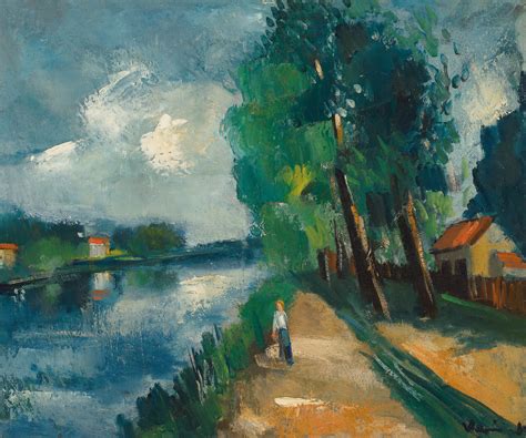 Maurice De Vlaminck 1876 1958 Promeneuse Au Bord De La Rivière