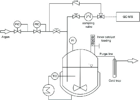 Schematic Of The 450 Ml Stirred Batch Reactor Pi Pressure Indicator