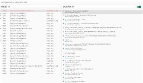 standalone build exception access violation read unity engine
