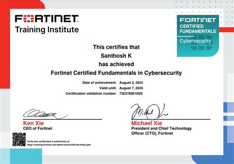Santhosh K On Linkedin Cybersecurity Learning Fortinet Infosec