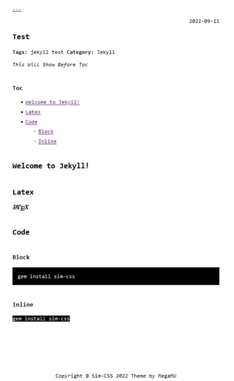 Sim Css Jekyll Themes