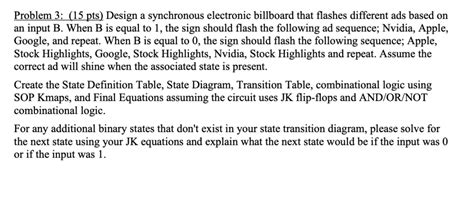 Problem Pts Design A Synchronous Chegg