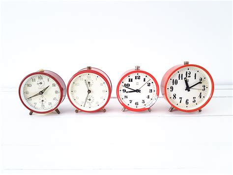 Vintage Red Alarm Clock Old Alarm Clocks Peter Wehrle Hema Desk Clock Vintage Home