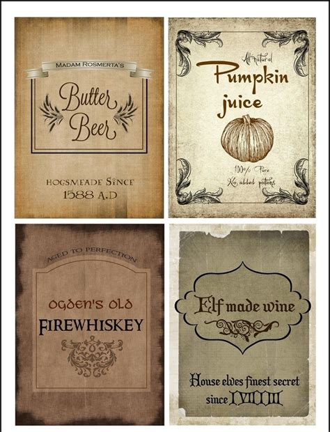 Harry Potter Food Drink Labelspdf Halloween Food Printables Harry