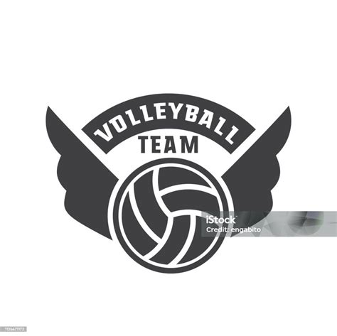 귀하의 슬로건에 대 한 텍스트 공간 발리 볼 아이콘 태그 라인 벡터 일러스트 레이 션 Championship에 대한 스톡 벡터 아트 및 기타 이미지