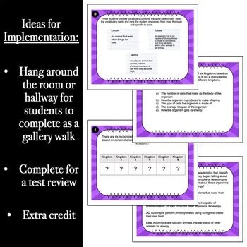 Taxonomy Domains Kingdoms Activity Science Task Cards TPT