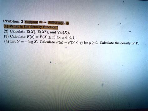 solved problem ibuppore i unilormiu what is the density function