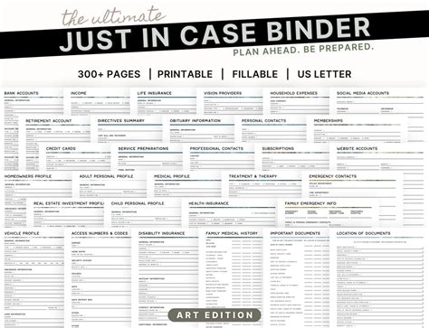 The Ultimate Just In Case Binder Art Edition An Emergency And End Of
