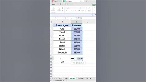 Find Highest And Lowest Values Using Max And Min Functions Excel