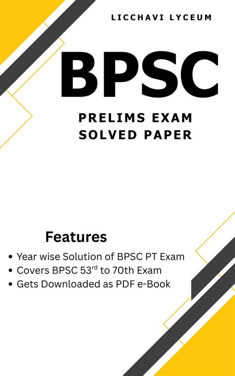 BPSC Prelims Exam Solved Question Paper E Book Licchavi Lyceum