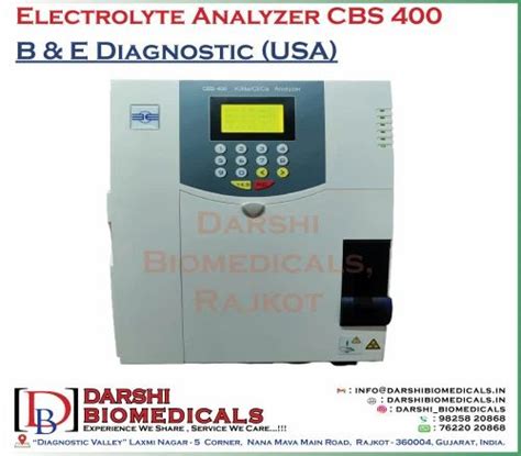 Fully Automatic Cbs 400 B Ande Diagnostic Electrolyte Analyzer For Laboratory User Input