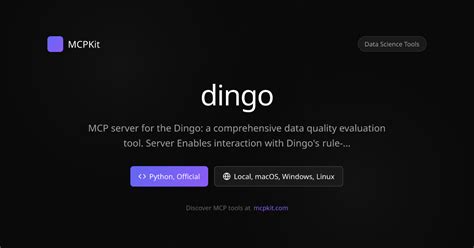 Dingo Data Science Tools Mcp Tool Mcpkit Mcpkit Mcp Tools Directory