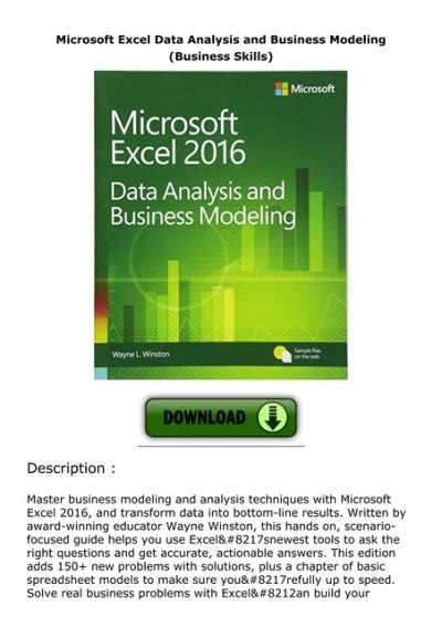 [download]pdf microsoft excel data analysis and business modeling