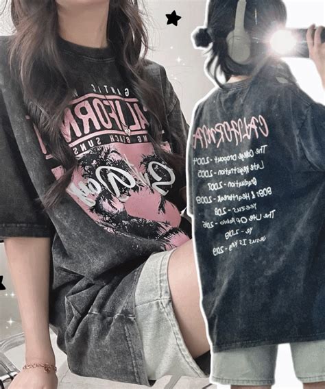 당일🚀 여름 반팔 신상 티셔츠 박시 루즈핏 반팔티 캘리포니아 흑청 빈티지 Y2k 유니크 힙 학생 대학생 커플룩 체육대회 남녀공용 데일리 데이트 꾸안꾸 방학 개강 오버핏 에이블리