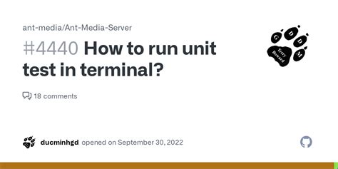 How To Run Unit Test In Terminal · Issue 4440 · Ant Mediaant Media Server · Github