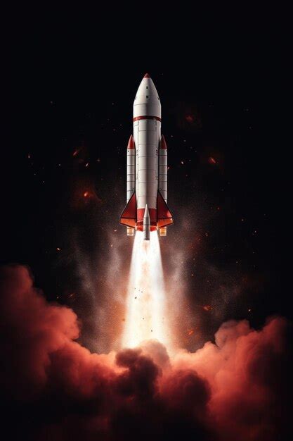 Rocket In Flight Premium Ai Generated Image