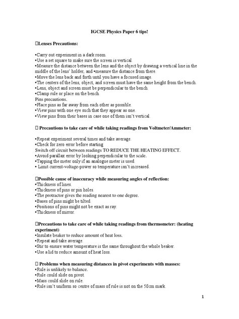 Igcse Physics Paper 6 Tips Lens Optics Experiment