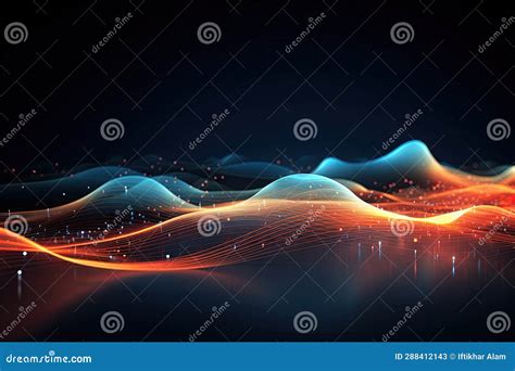 Abstract Wave Background With Glowing Lines And Particles Illustration Abstract Digital