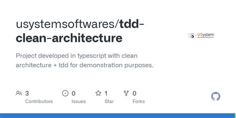Github Usystemsoftwarestdd Clean Architecture Project Developed In Typescript With Clean