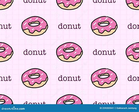 Donut Seamless Pattern On Pink Background Stock Vector Illustration Of Dessert Graphic 259283041
