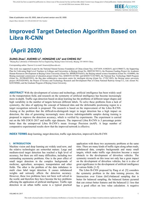 Pdf Improved Target Detection Algorithm Based On Libra R Cnn