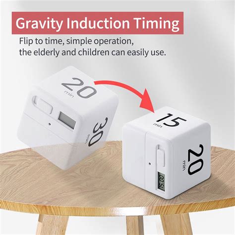 White Color Cube Kitchen Timer Cubic Timer Minutes Vicedeal