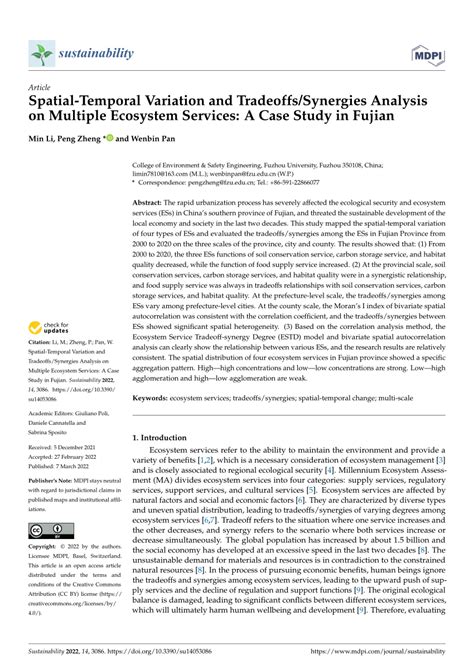 Pdf Spatial Temporal Variation And Tradeoffssynergies Analysis On