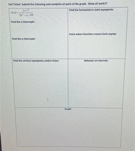 solved exit ticket submit the following and complete all