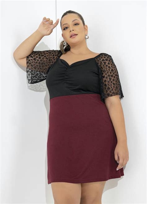 Vestido Preto Com Renda Plus Size Queima De Estoque