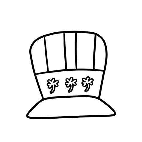 Minimalist Black And White Illustration Of A St Patricks Day Hat