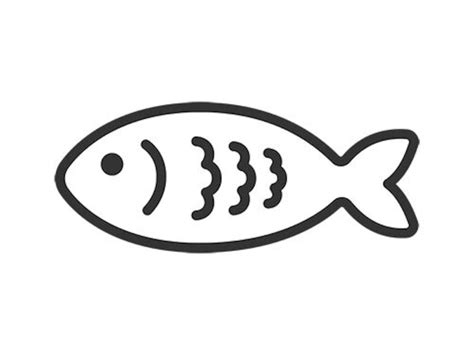 シンプルな魚のアイコン（線画）のイラスト イラストセンター有料素材販売