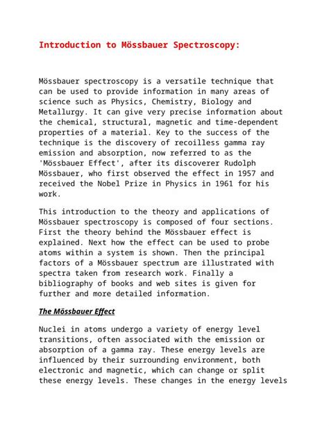 Docx Introduction To Mössbauer Spectroscopy Dokumentips