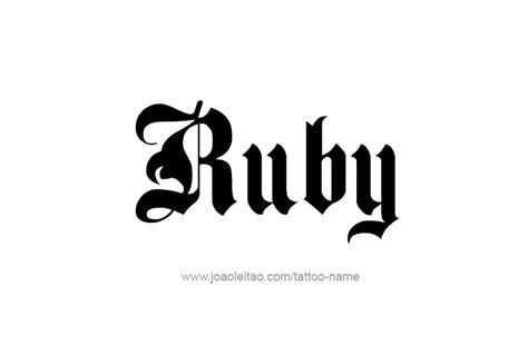 Ruby Name Tattoo Designs