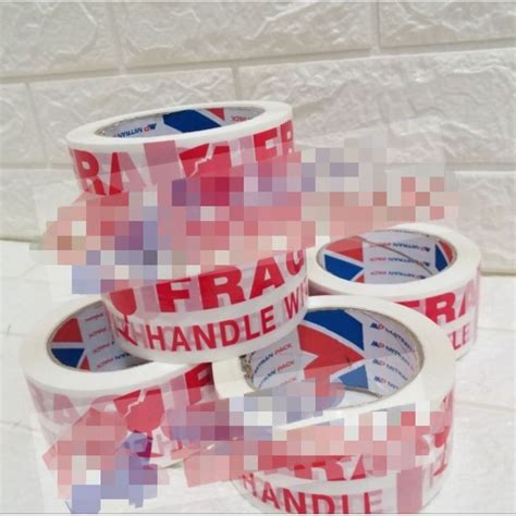 Jual Lakban Fragile Putih 2 X 70 Meter Full Fragile Tape 2 Inch 70