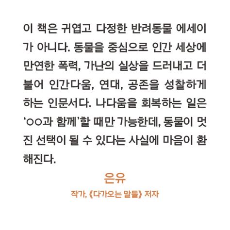 동물과 함께하는 삶 사람과 동물이 공유하는 감정 건강 운명에 관하여 예스24 채널예스 예스24 채널예스