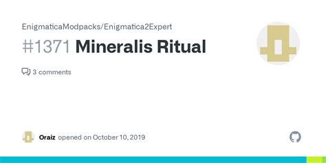 Mineralis Ritual Issue 1371 EnigmaticaModpacks Enigmatica2Expert