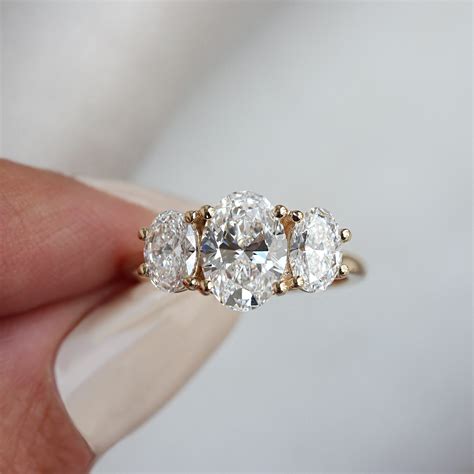 Oval Diamonds Three Stone Engagement Ring Sillyshinydiamonds