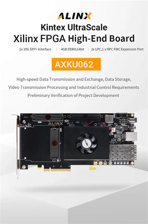 ALINX AXKU062 Xilinx Kintex UltraScale XCKU060 PCIE 3 0 FPGA Development Board SFP FMP HPC LPC