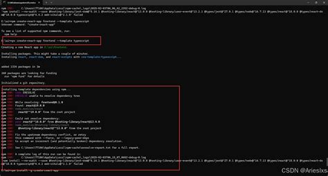 使用create React App快速搭建项目，执行npm Create React App Frontend报错npm Install Create React App报错 Csdn博客