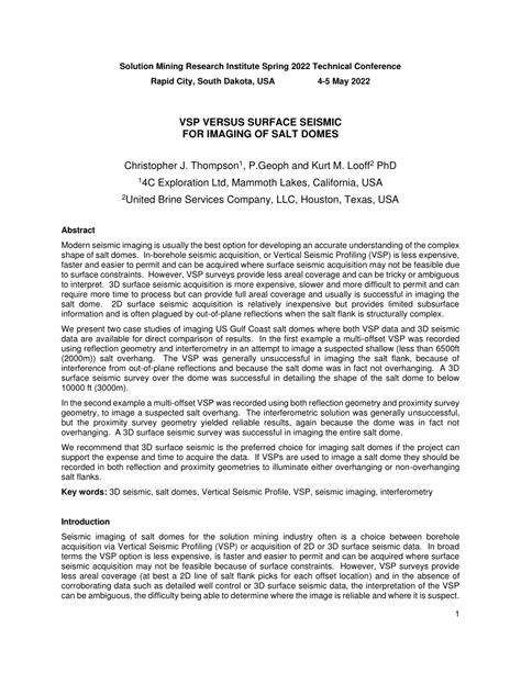 Pdf Vsp Versus Surface Seismic For Imaging Of Salt Domes