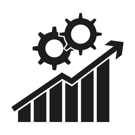 Icône De Performance De Productivité Graphique Et Symbole Dengrenage Flèche Vers Le Haut