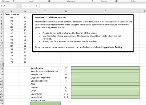Solved Clipboard Font Alignment Number Styles Q17 B С D E F