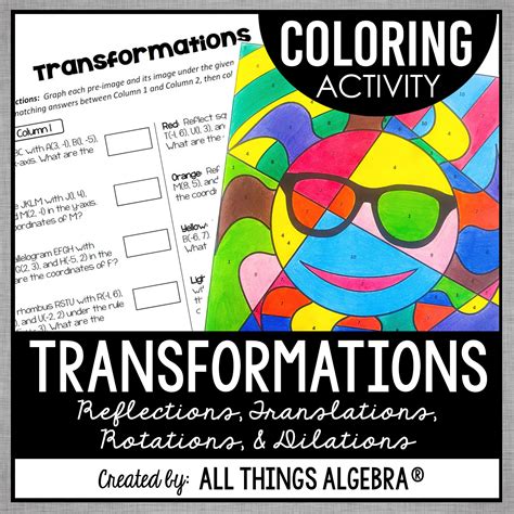 Transformations Coloring Activity All Things Algebra®