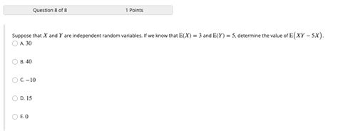 Solved Suppose That Y And Z Are Random Variables If We Know Chegg