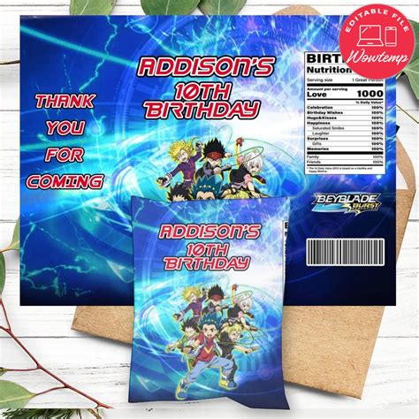 Beyblade Chip Bag Digital File Printable Diy Wowtemp