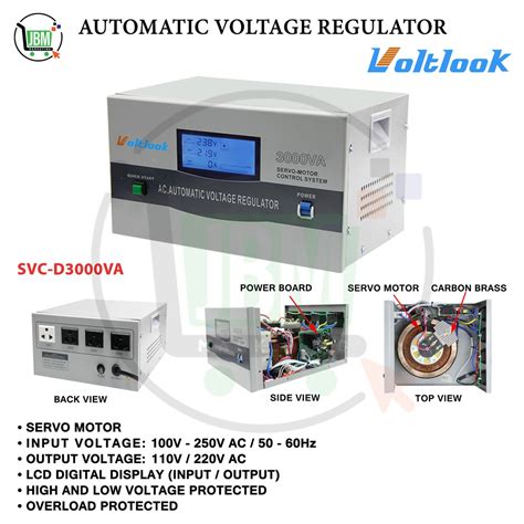 Voltlook Automatic Voltage Regulator AVR Servo Motor With Time Delay And Digital Display 3000w