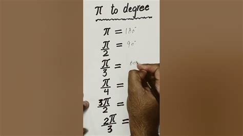 Pi To Degrees Degree Trignometry Viral Shorts Youtube